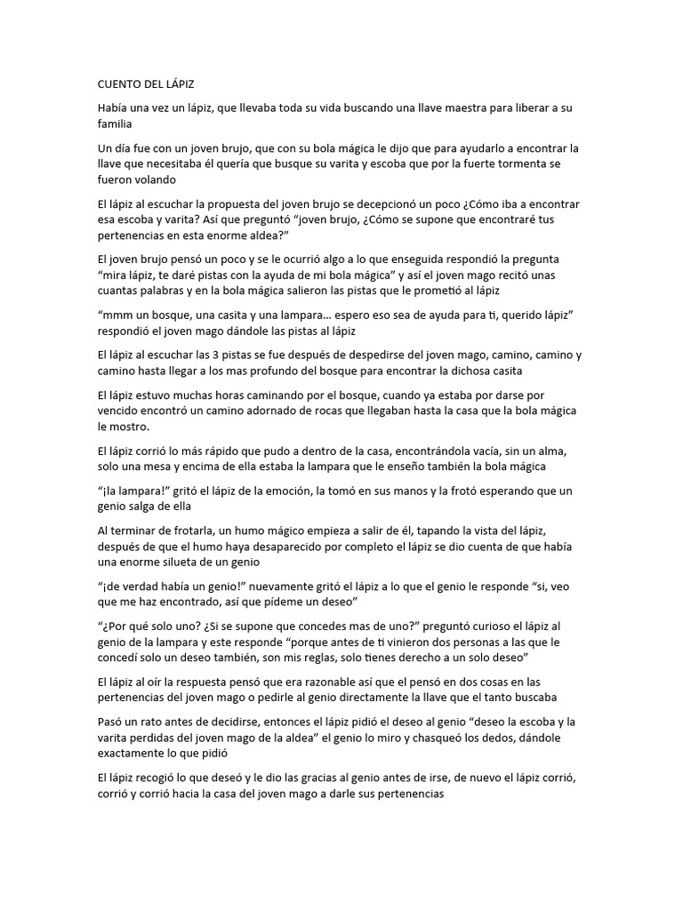 Cuento Del Lápiz | PDF | Genios