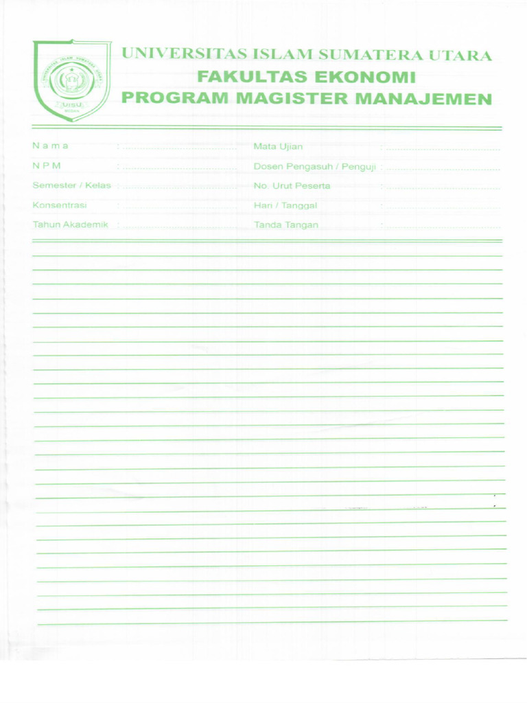 Format Lembar Jawaban MM | PDF