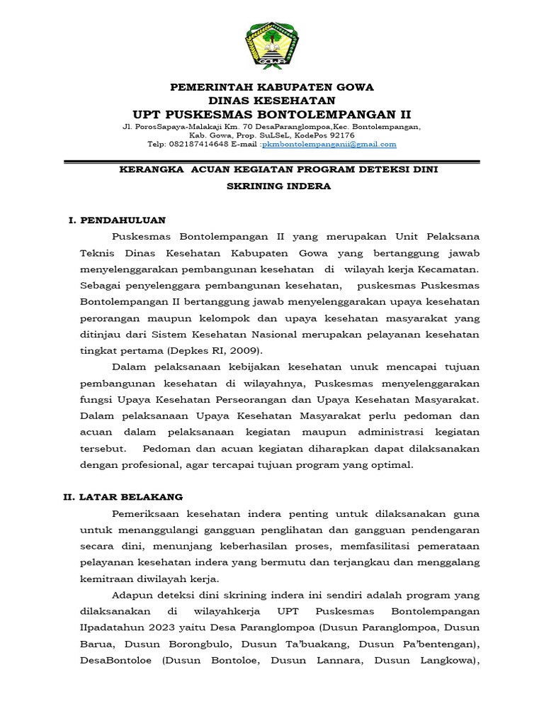 Kak Skrining Indera | PDF