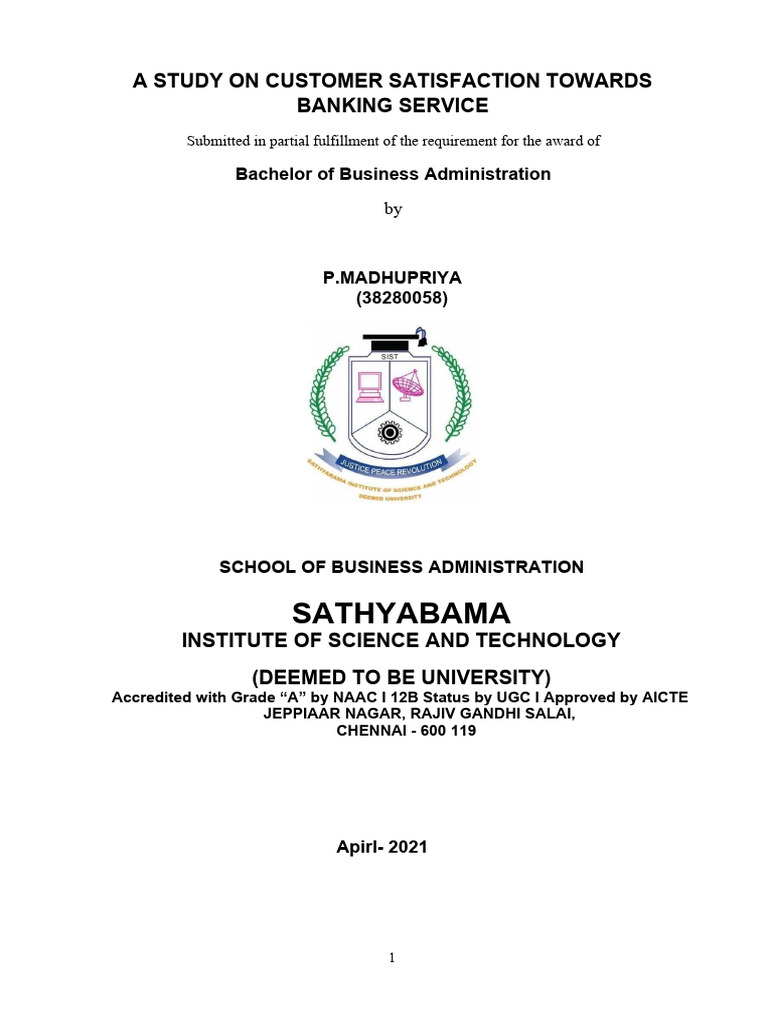 Bba Bba Batchno 53 | PDF | Customer Satisfaction | Banks