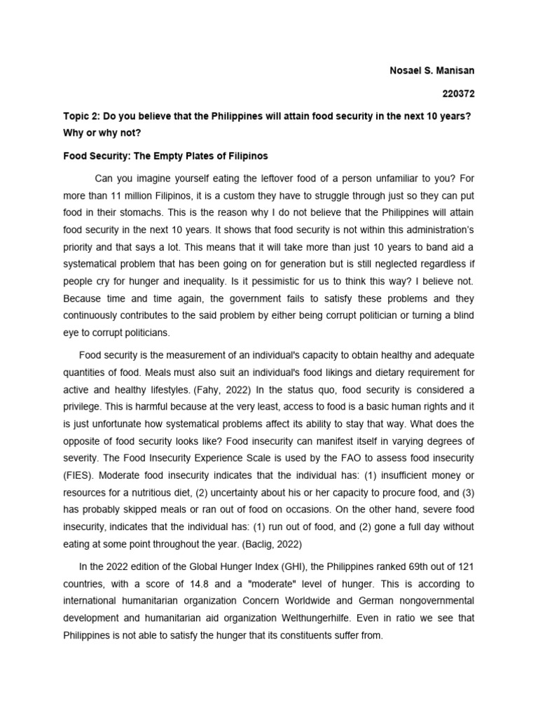 Food Security | PDF | Food Security | Inflation