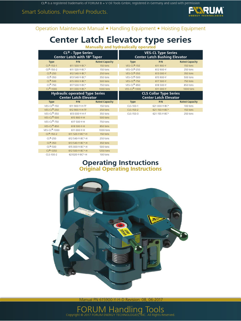 CL-500 B+V Elevator Center Latch | PDF | Equipment | Tools