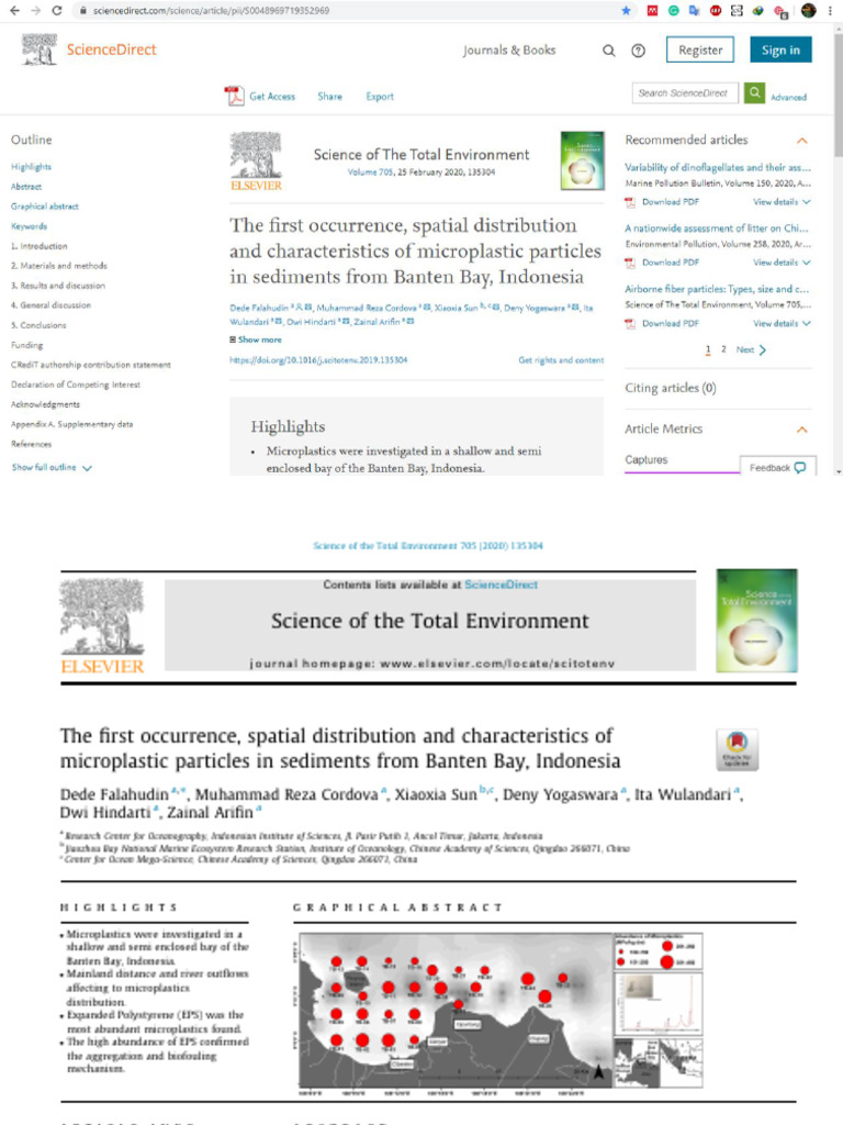 The First Occurrence Spatial Distribution And Characteristics Of Microplastic Particles In