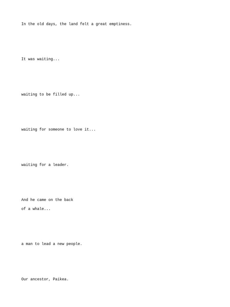 Whale Rider Script | PDF