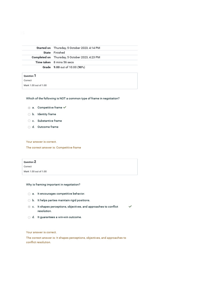 Framing The Negotiation - Attempt Review | PDF | Negotiation | Human ...