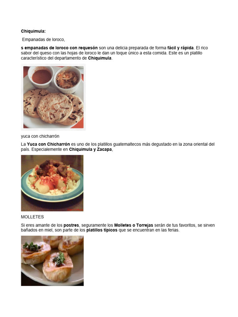 10 Platillos Tipicos de Chiquimula | PDF | Cocinando | Cocina asiática