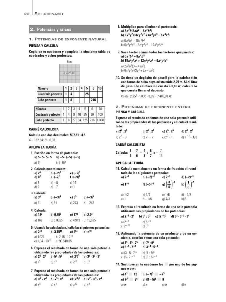 Tema 2 Potencias y Raices | PDF | Unidades de medida | Metrología