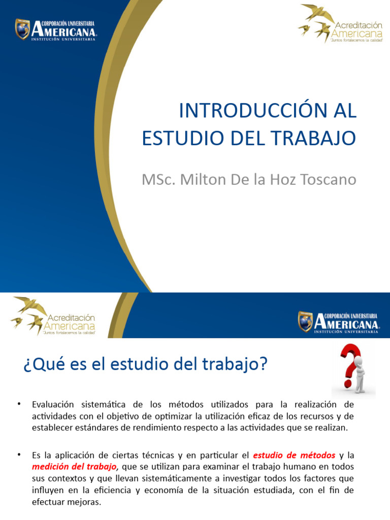 INTRODUCCIÓN AL ESTUDIO DEL TRABAJO MJDT[35769] | PDF | Investigación y ...
