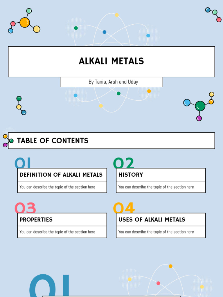 Alkali Metals: Definition, History, Uses | PDF | Diet & Nutrition ...
