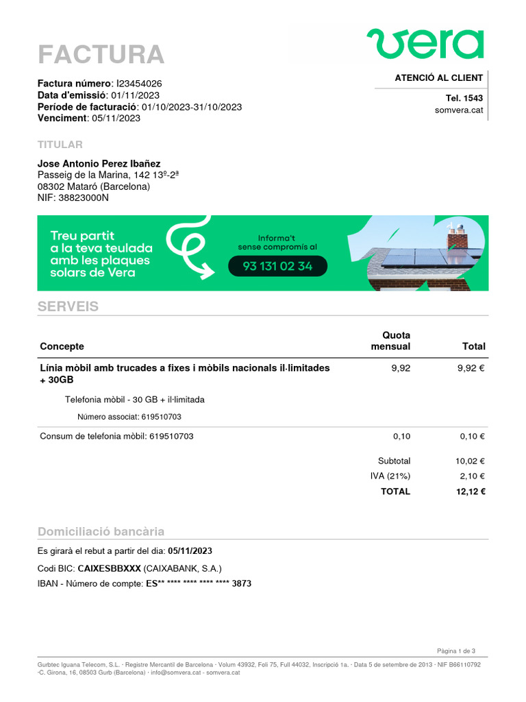 Factura: Serveis | PDF