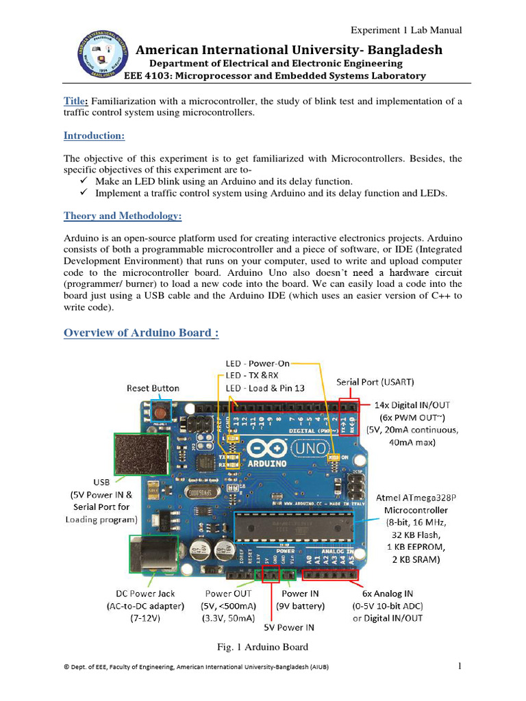 Lab Manual Mes Experiment 1 Pdf Arduino Computer Engineering
