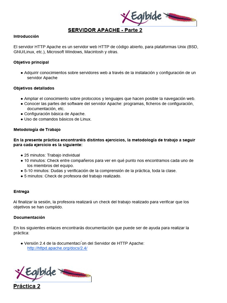 Servidor Apache - Parte2VACIO | PDF | Servidor HTTP Apache | Redes