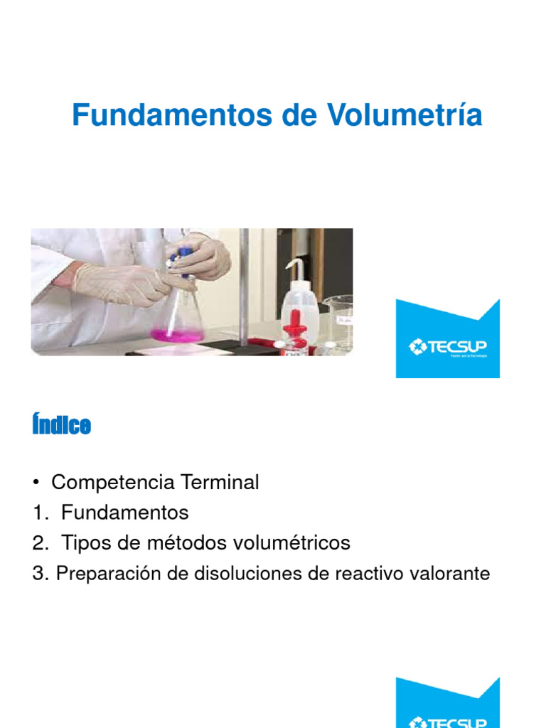 Sesión 1-VOLUMETRIA FUNDAMENTOS | PDF | Valoración | Química