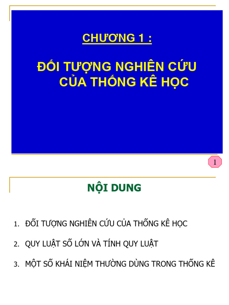 Chuong 1 - LTTK - Doi Tuong Nghien Cuu-Đã G P | PDF