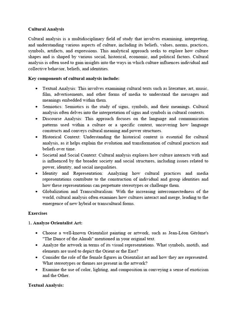 Cultural Analysis | PDF | Semiotics | Orientalism