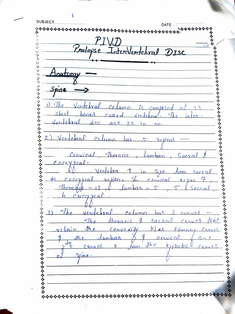 PIVD (Prolapsed Intervertebral Disc) Scan Oct 27, 2023 | PDF | Soft ...