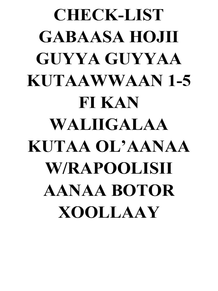 Gabaasa Guyya Guyyaa | PDF