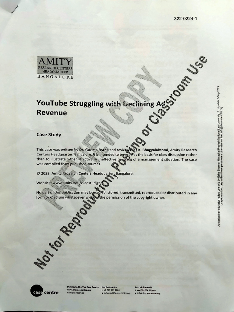 Sm Case Study Pdf You Tube Mass Media