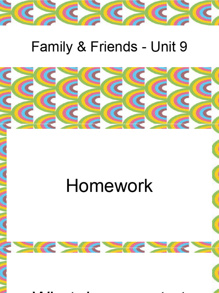 Family & Friends Unit 9 Overview | PDF