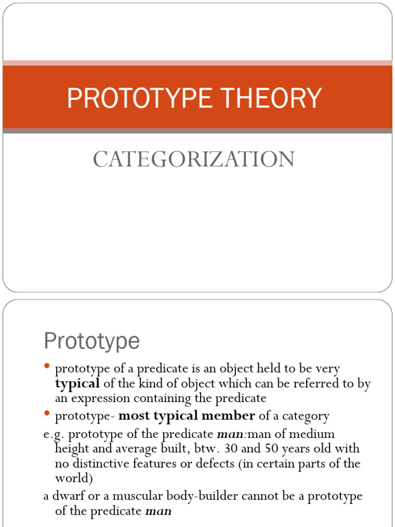 Prototype Theory and Categorization | PDF | Cognitive Science | Linguistics Prototype Theory and Categorization | PDF | Cognitive Science | Linguistics