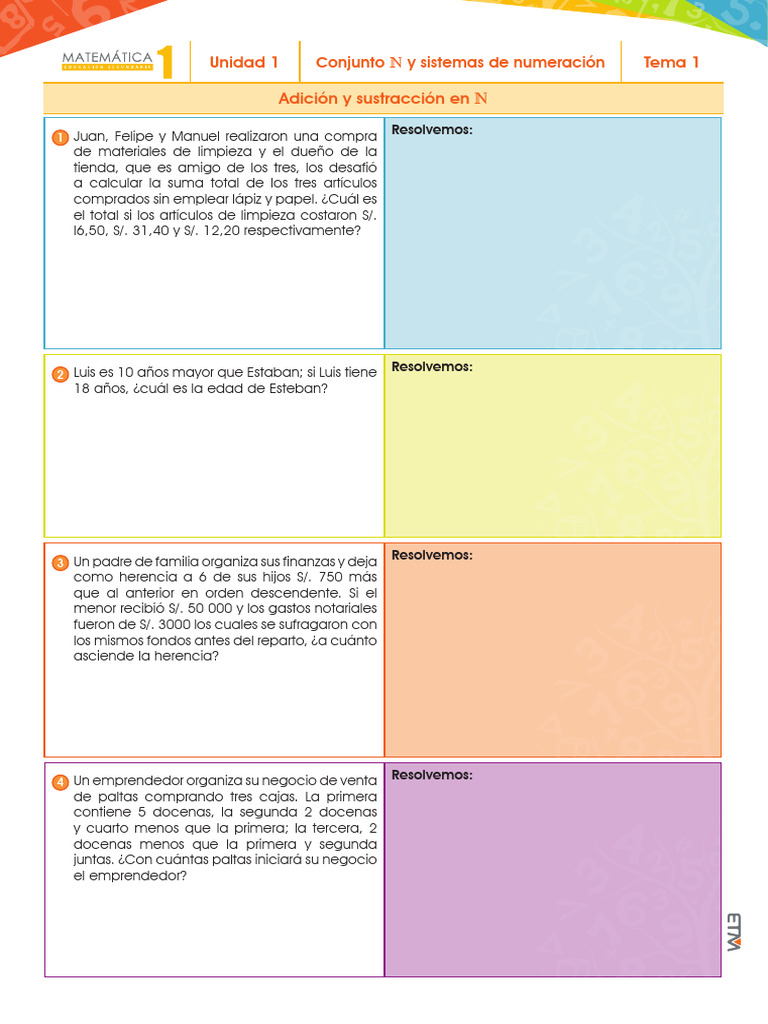 Problemas Matemáticos en Números Naturales | PDF | Matemáticas