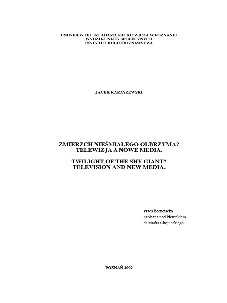 Telewizja A Nowe Media | PDF