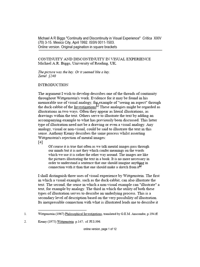 Continuity and Discontinuity in Visual e | PDF | Linguistics | Logic