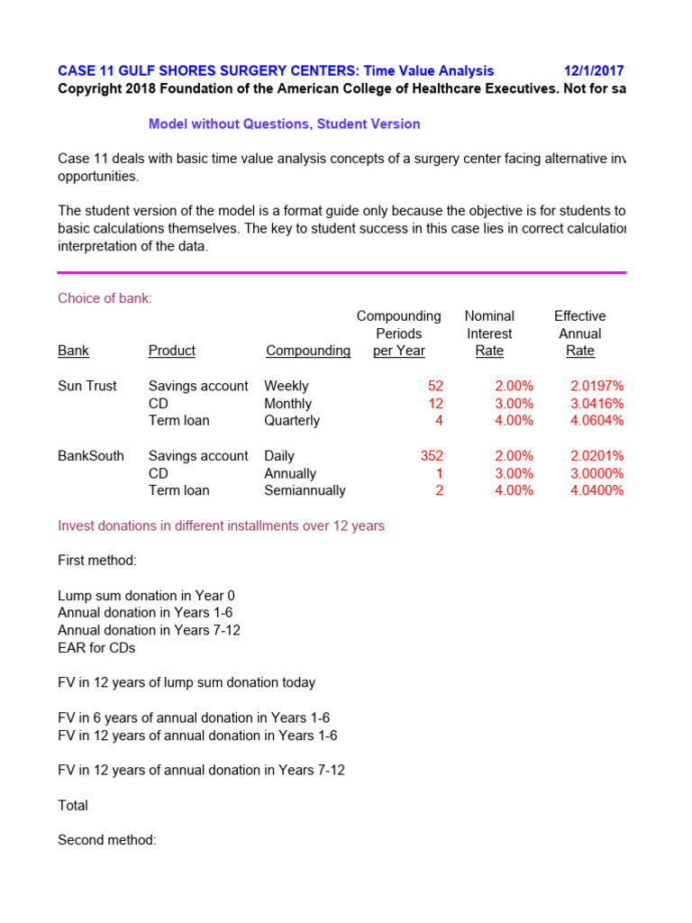 Case Questions Excel Sheet | PDF | Present Value | Net Present Value