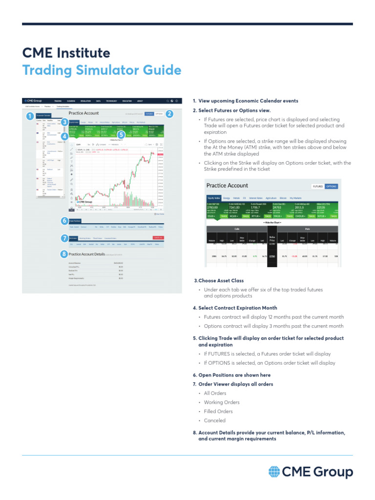 Cme Institute Trading Simulator Guide | PDF | Order (Exchange) | Futures Contract