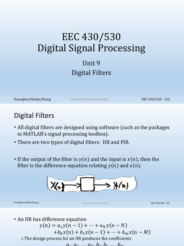 Unit 9 - Digital Filters | PDF | Applied Mathematics | Control Theory
