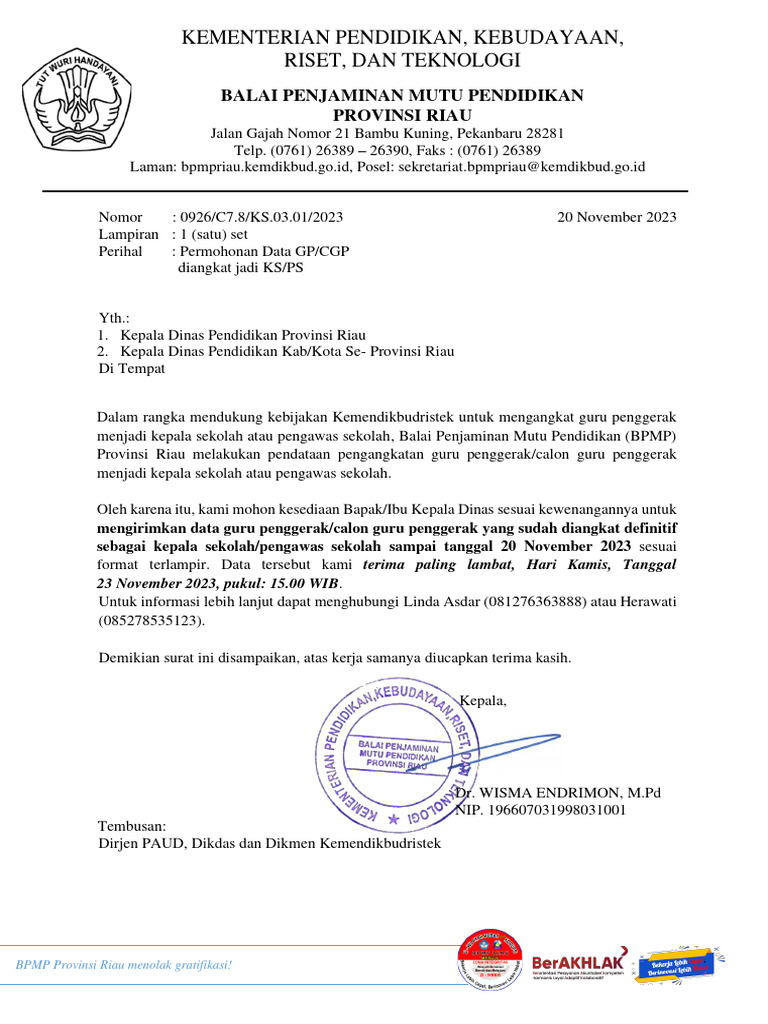 Permohonan Data GP-CGP Jadi KS-PS | PDF