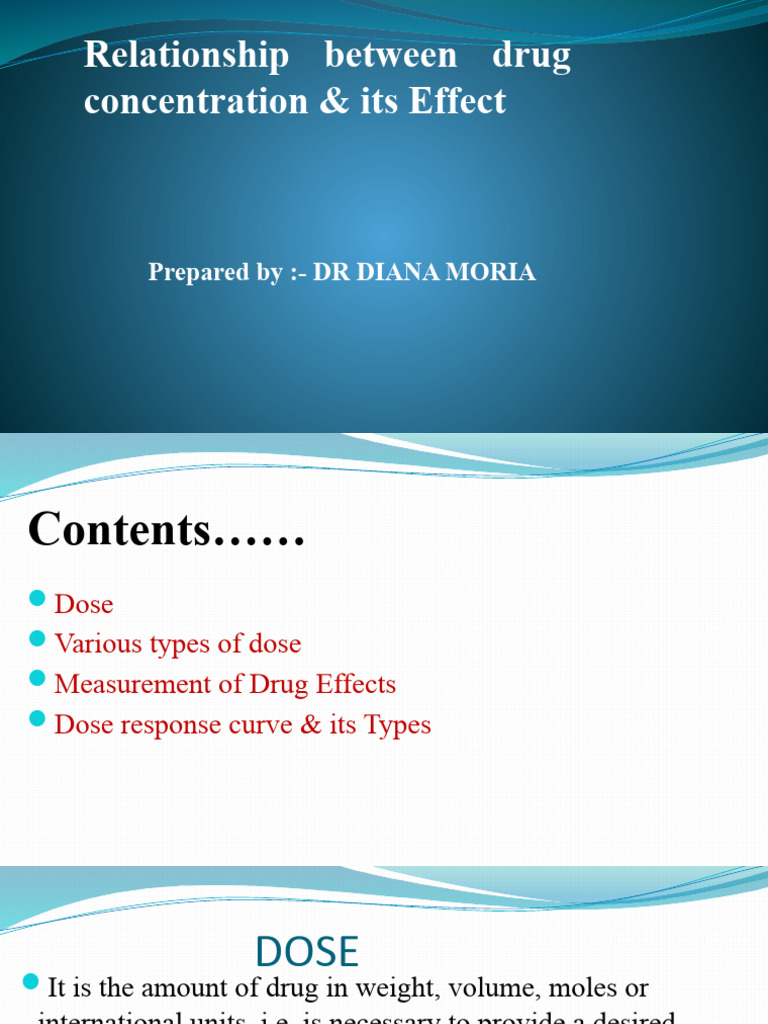 Drug Concentration and Effects Explained | PDF | Dose (Biochemistry ...