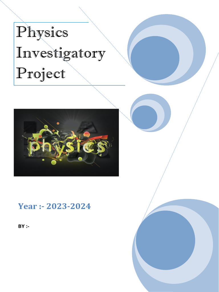 Physics Investigatory Project Cover Page | PDF | Wellness