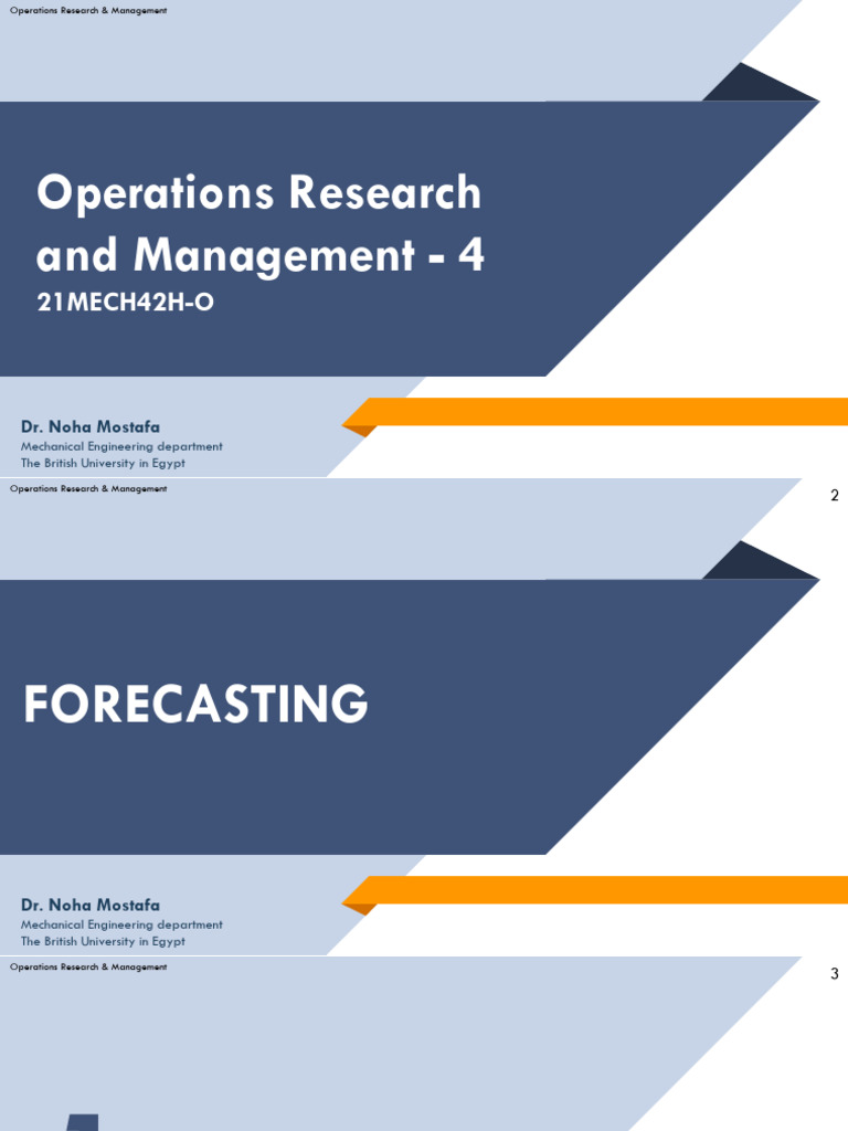 OM Lec 03 | PDF | Errors And Residuals | Forecasting