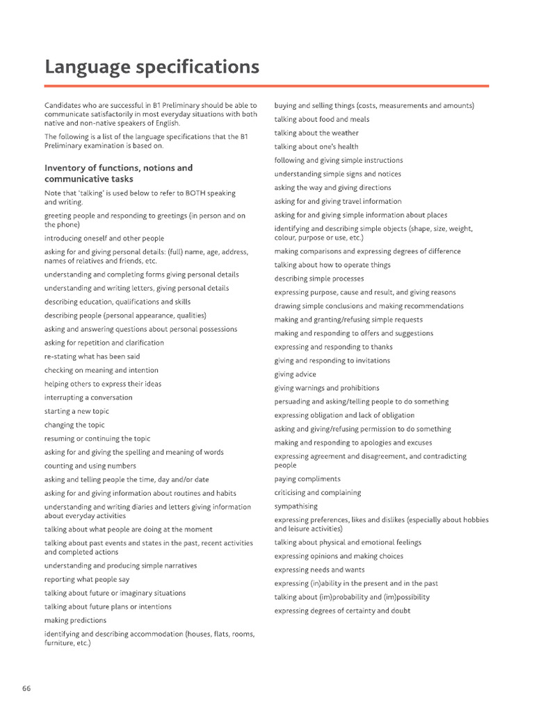 B1 Language Specifications | PDF