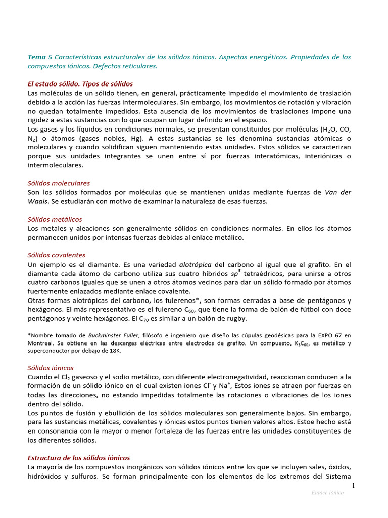 Tema 5 Solidos Ionicos14 | PDF | Compuestos químicos | Moléculas