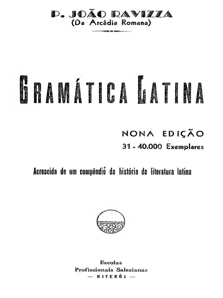 Gramática Latina - Pe. João Ravizza | PDF | Estresse (Linguística) | Latim