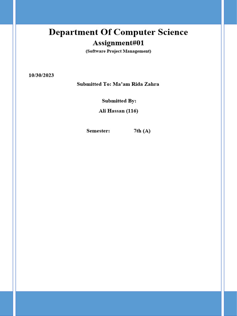 Assignment#1 SPM | PDF | Project Management | Software Development Process