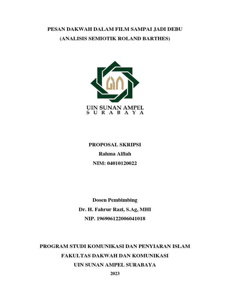 Proposal Skripsi-Rahma Alfiah | PDF