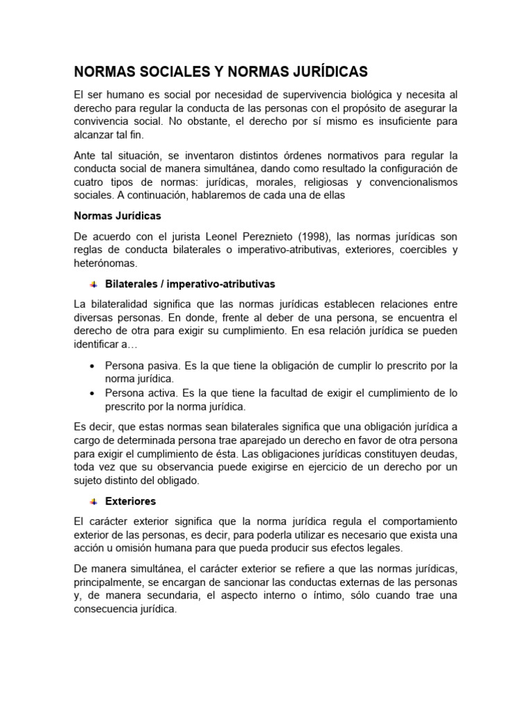 Normas Sociales y Normas Jurídicas | PDF | Moralidad | Comportamiento