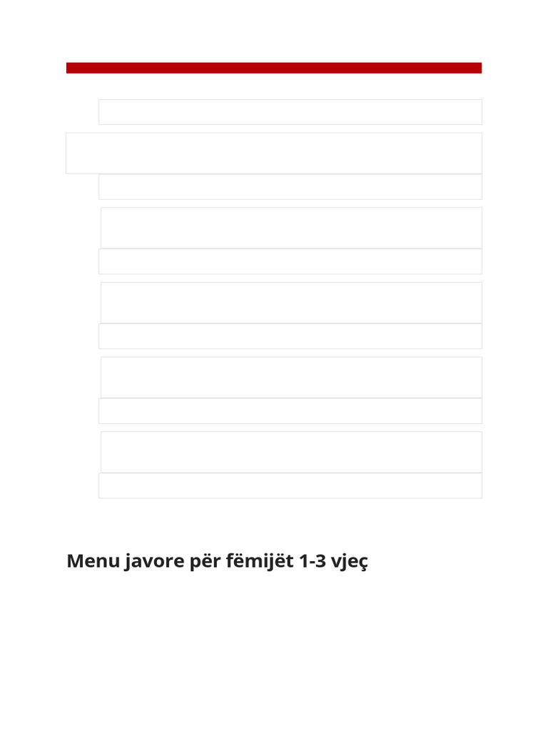 Menu Javore Për Fëmijët 1-3vjeç | PDF