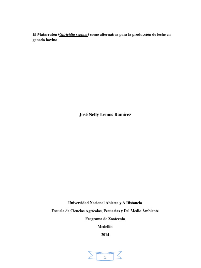 El Matarratón (Gliricidia Sepium) Como Alternativa para La Producción ...