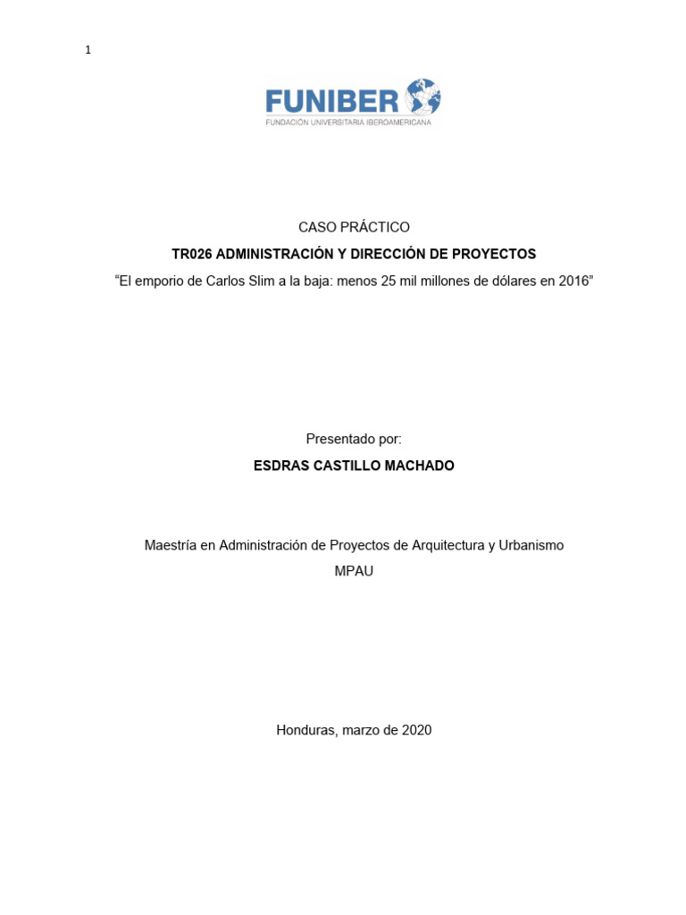 TR026 Caso Practico Esdras Castillo | PDF | Business | Infraestructura