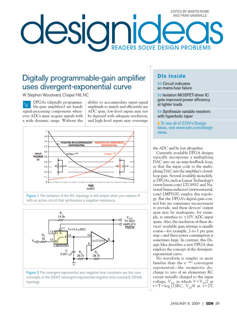 EDN Design Ideas 2009 | PDF | Mosfet | Amplifier