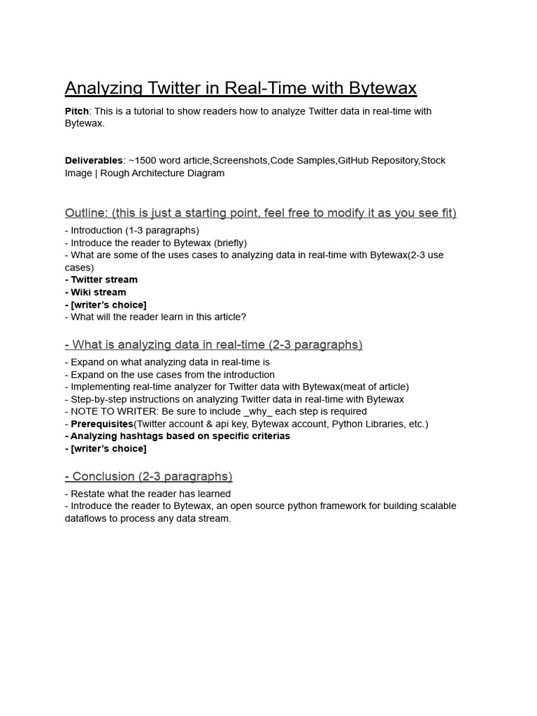 Analyzing Twitter in Real-Time With Bytewax | PDF