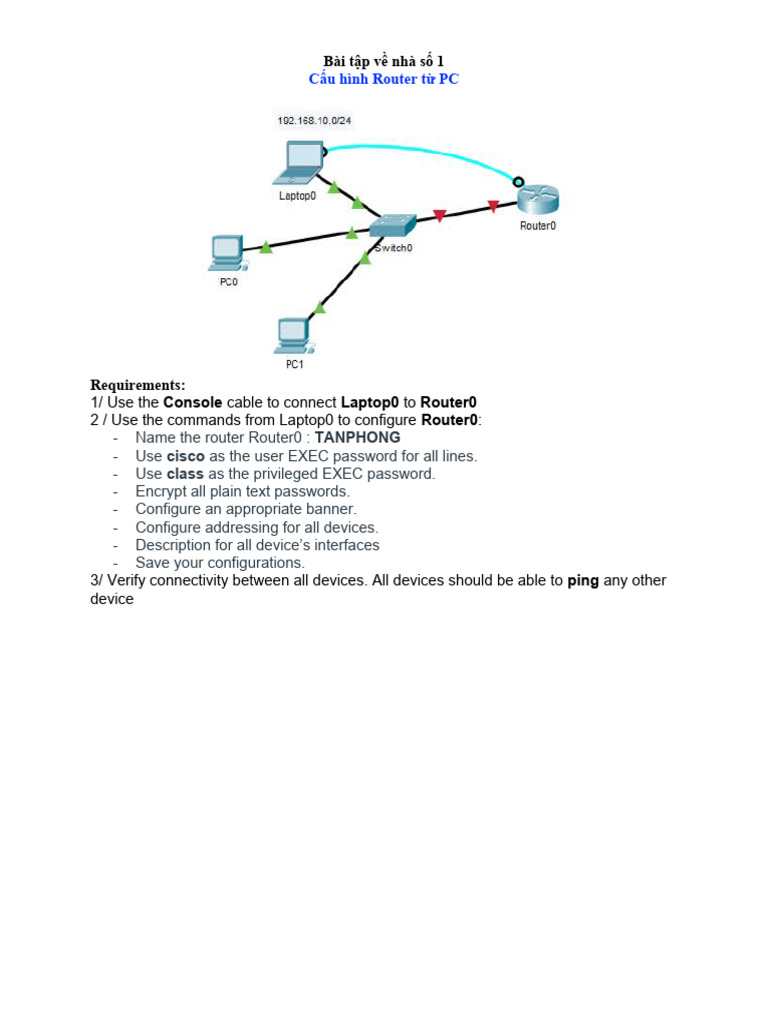 Bài tập về nhà_Week 1-3_Basic Connection | PDF
