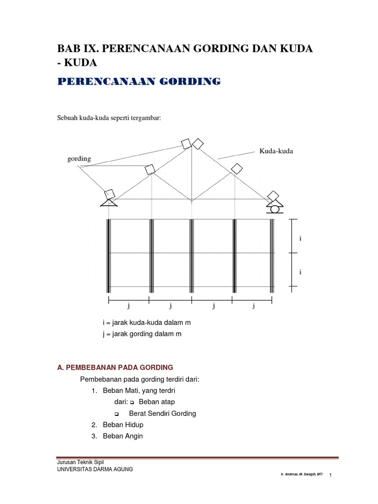 Perencanaan Gording Kayu Teknik Sipil | PDF