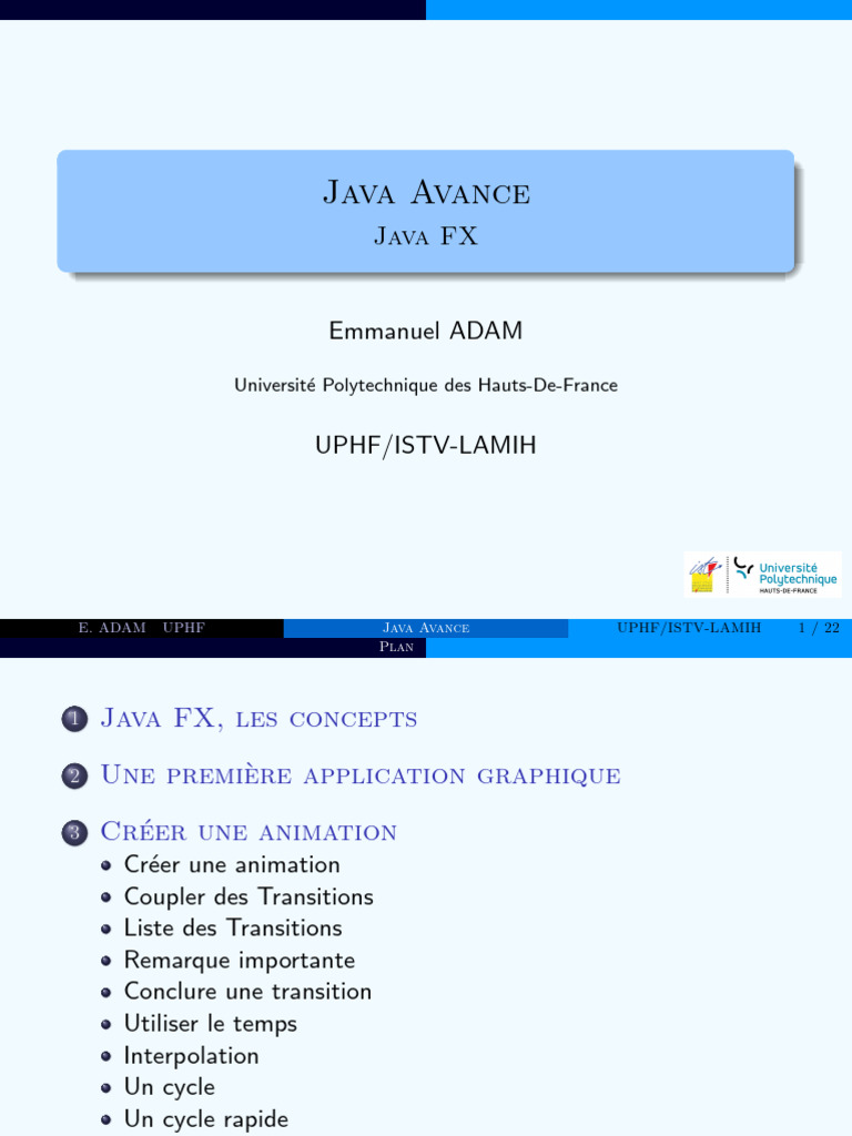 Jvafx Animation | PDF | Java (Langage de programmation) | Ingénierie informatique