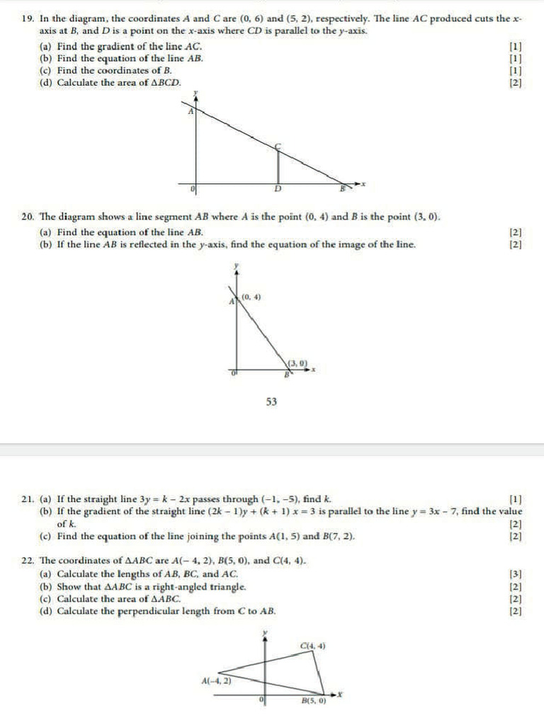 Coordinate Geometry Qs | PDF