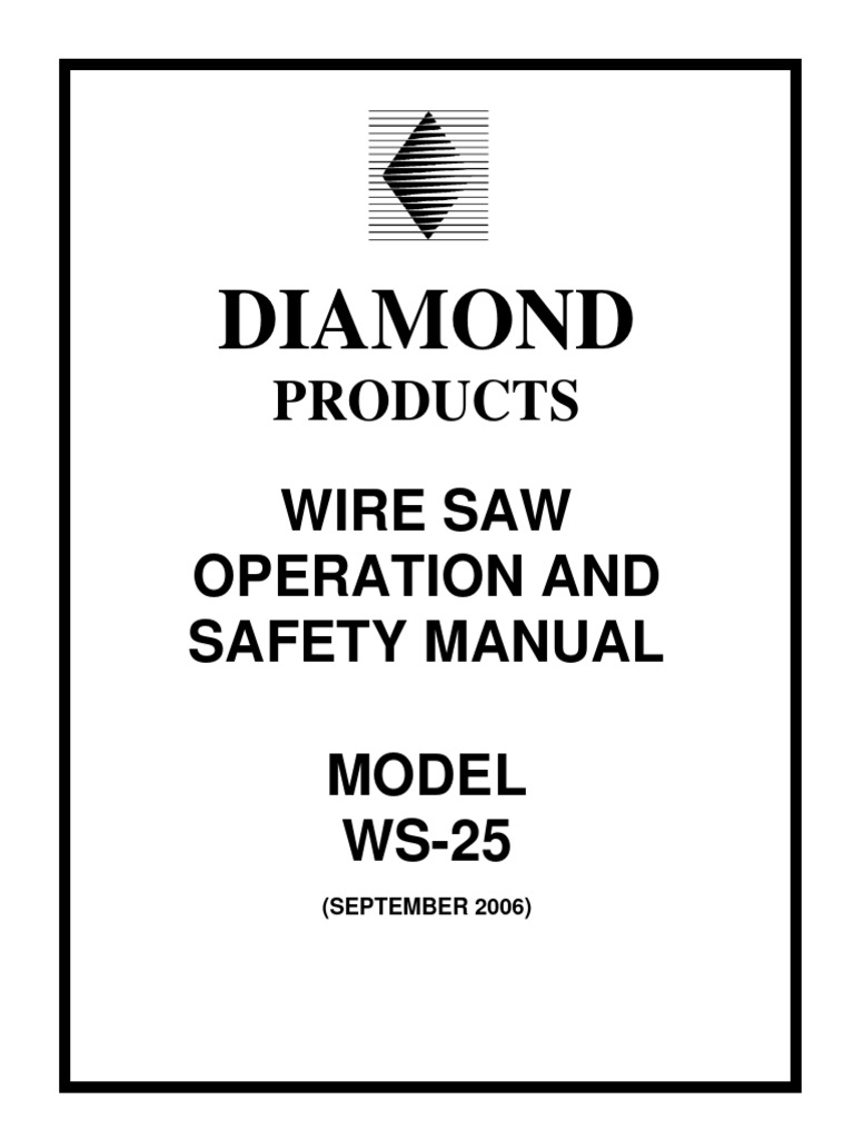 ws25 Operation and Safety Manual 2006 09 20 | Download Free PDF | Wire ...